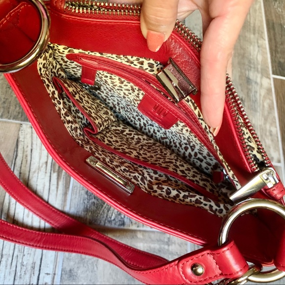 Ili | Bags | Ili Red Leather Convertible Crossbody Bag | Poshmark